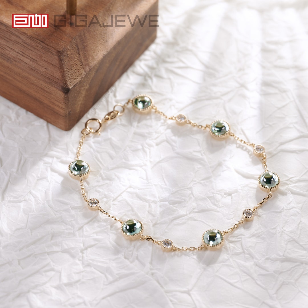 9K/14K/18K Yellow Gold 3.0CT Cyan Color Dewdrop Cut Moissanite Tennis ...