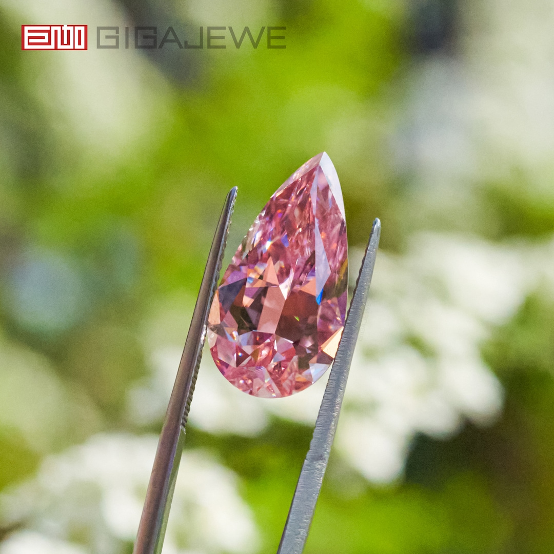 GIGAJEWE Sakura Pink Color VVS Pear Cut Melon Seed Shape Excellent ...