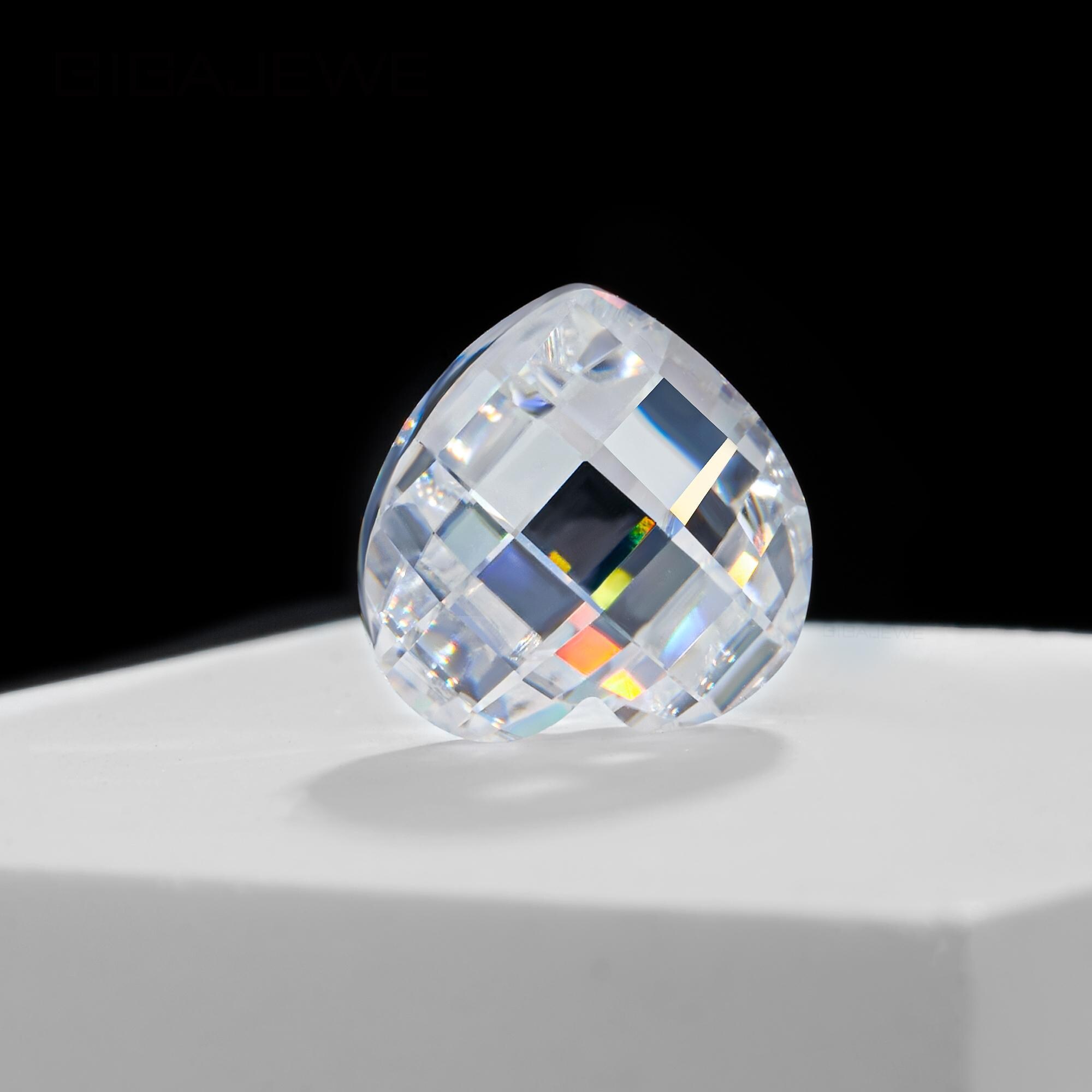 Heart Pixel Cut Moissanite Gemstone: White D Color, 3.5ct Loose Stone ...