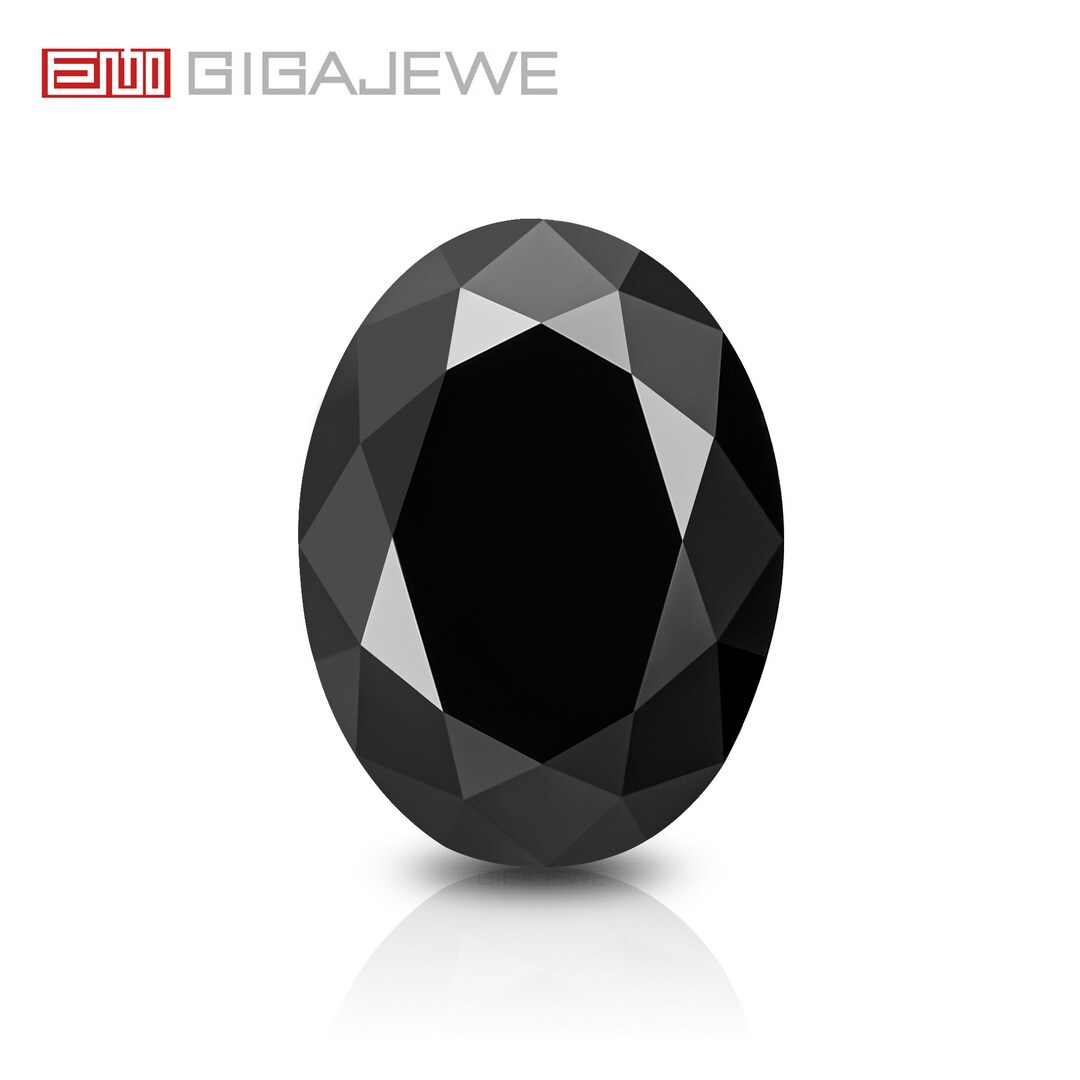 GIGAJEWE Black Color Oval Cut Moissanite Loose VVS1 Synthetic Gemstone ...
