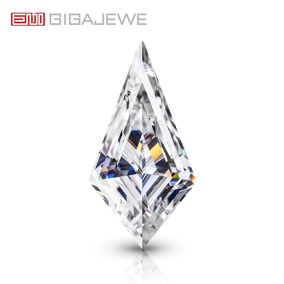 GIGAJEWE White D Moissanite Manual Cut Kite Shape Gemstone Loose ...