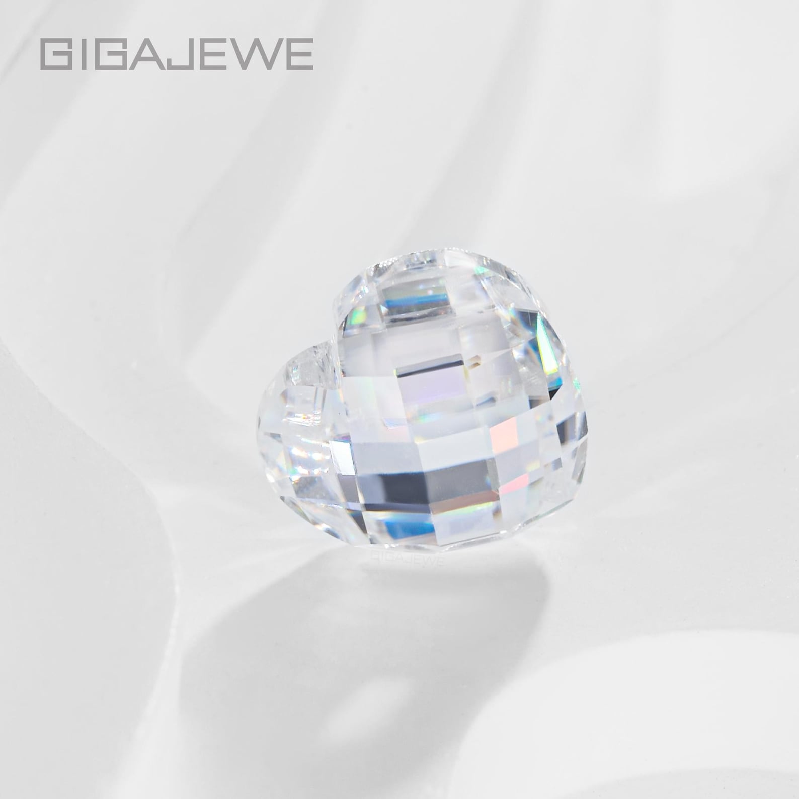 Heart Pixel Cut Moissanite Gemstone: White D Color, 3.5ct Loose Stone ...