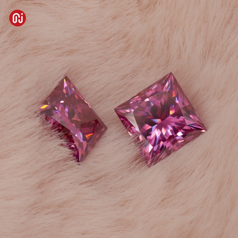 Pink Color VVS Princess Cut Excellent Quality Moissanite Loose | Etsy