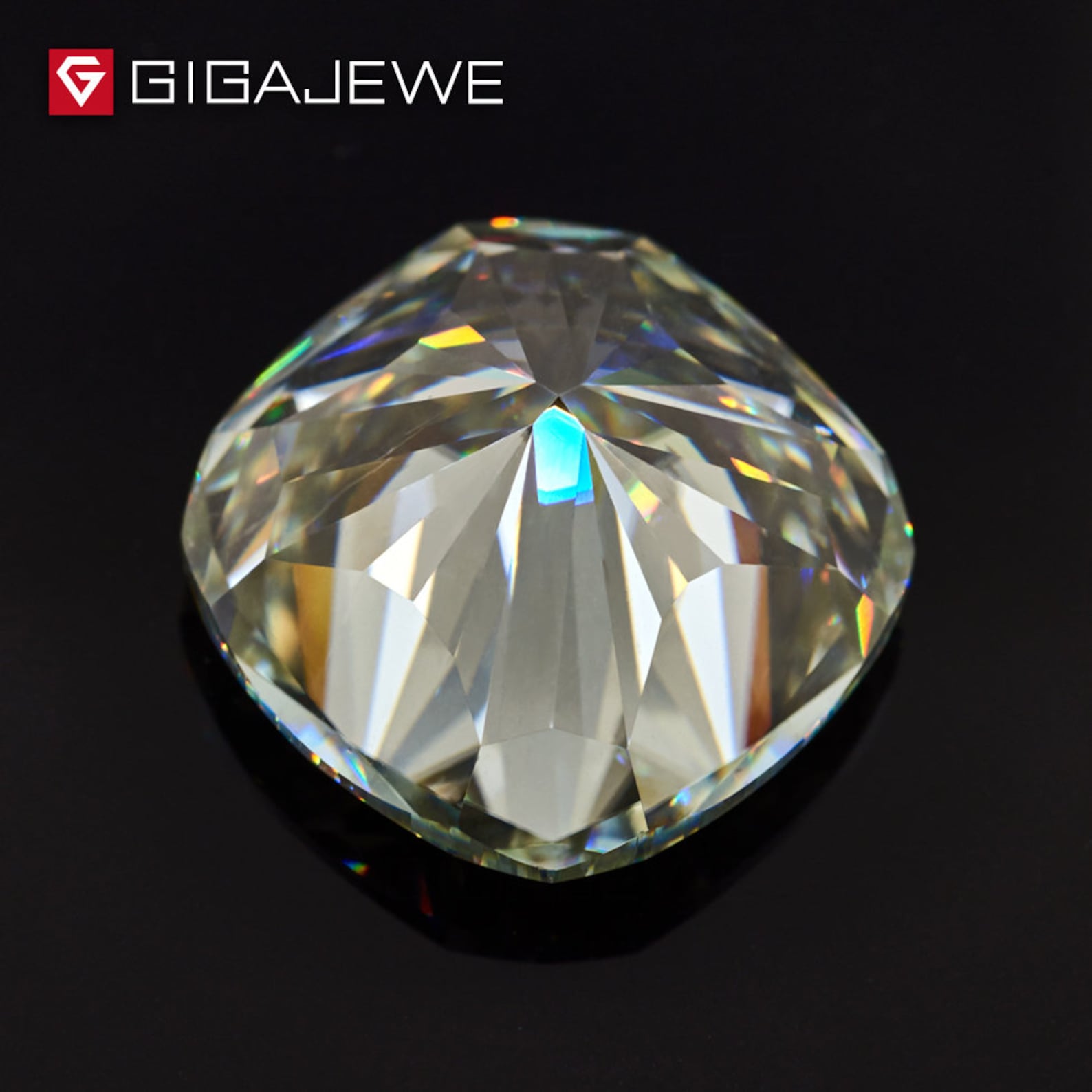 GIGAJEWE 27.8ct Cushion Cut Moissanite Loose Stone, Jewelry Making Gem ...