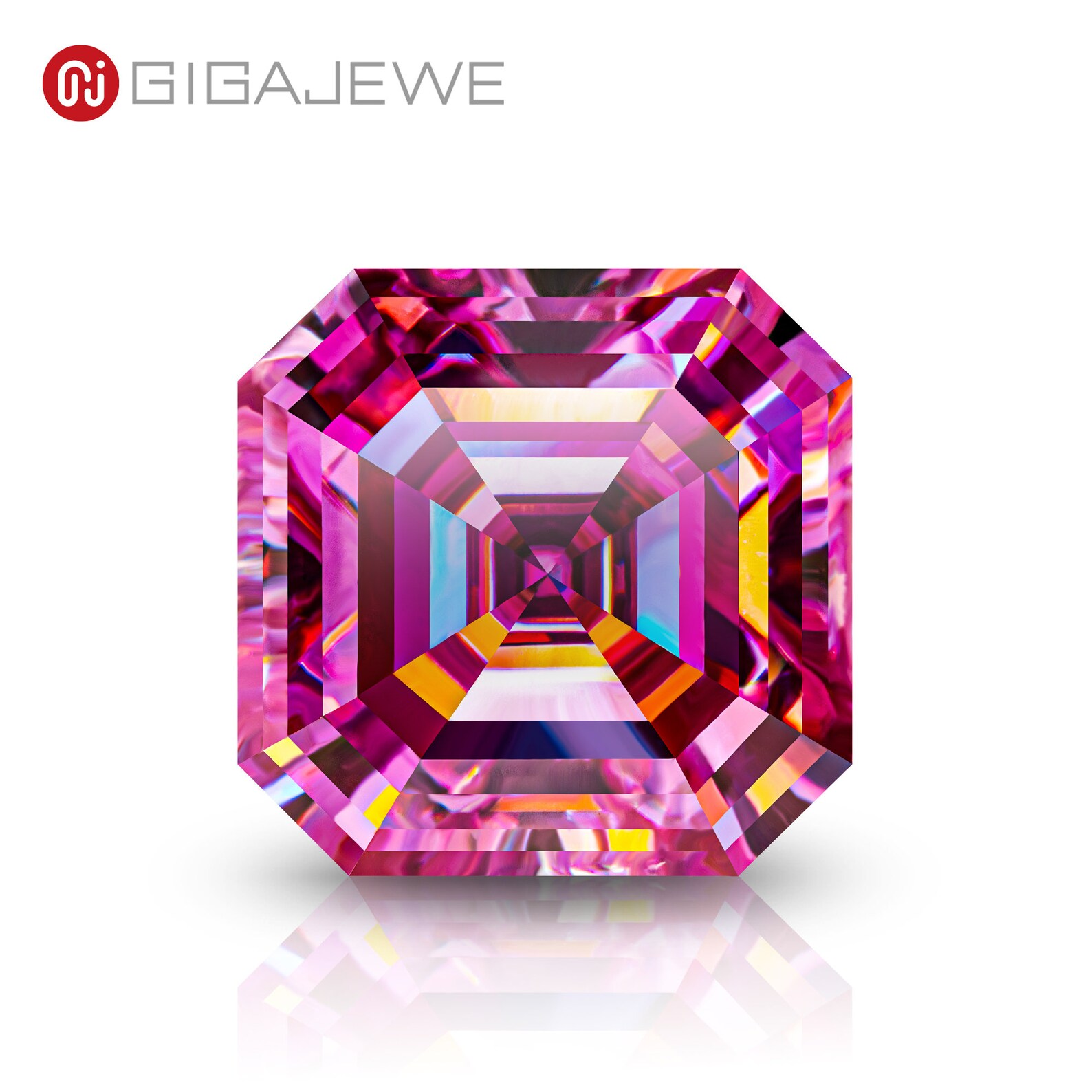 Pink Asscher Cut Moissanite Loose Gemstone, VVS1 Clarity - Etsy