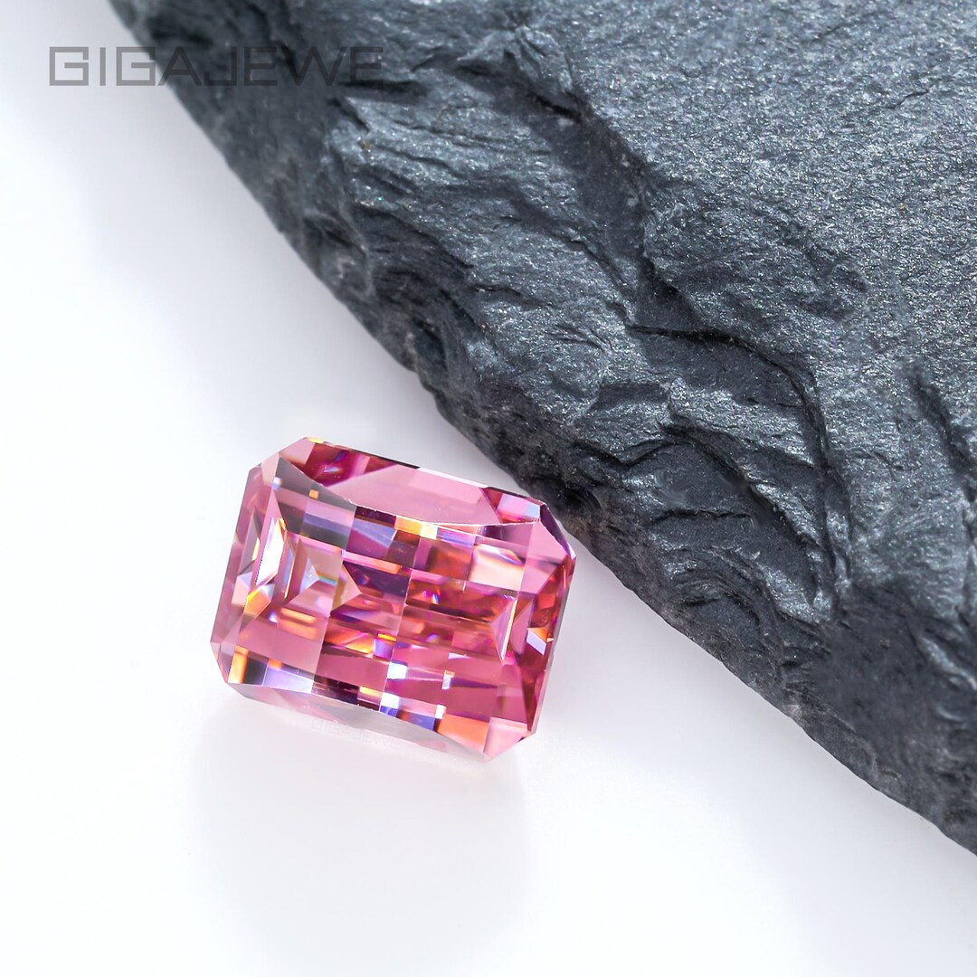 Pink Pixel Cut Moissanite Loose Stone 7x9mm 3.5ct - Etsy