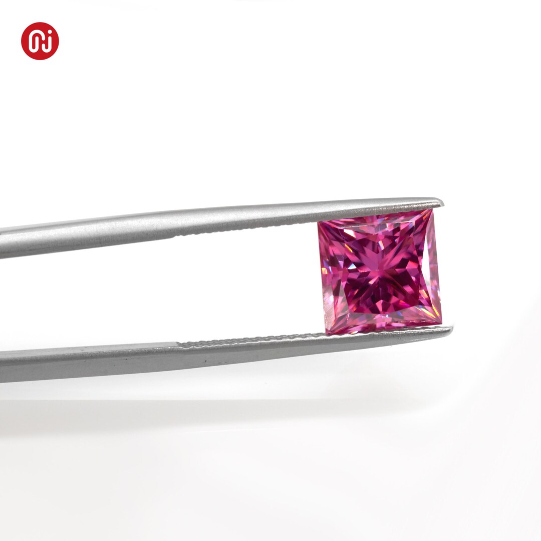 Pink Color VVS Princess Cut Excellent Quality Moissanite Loose Gemstone ...