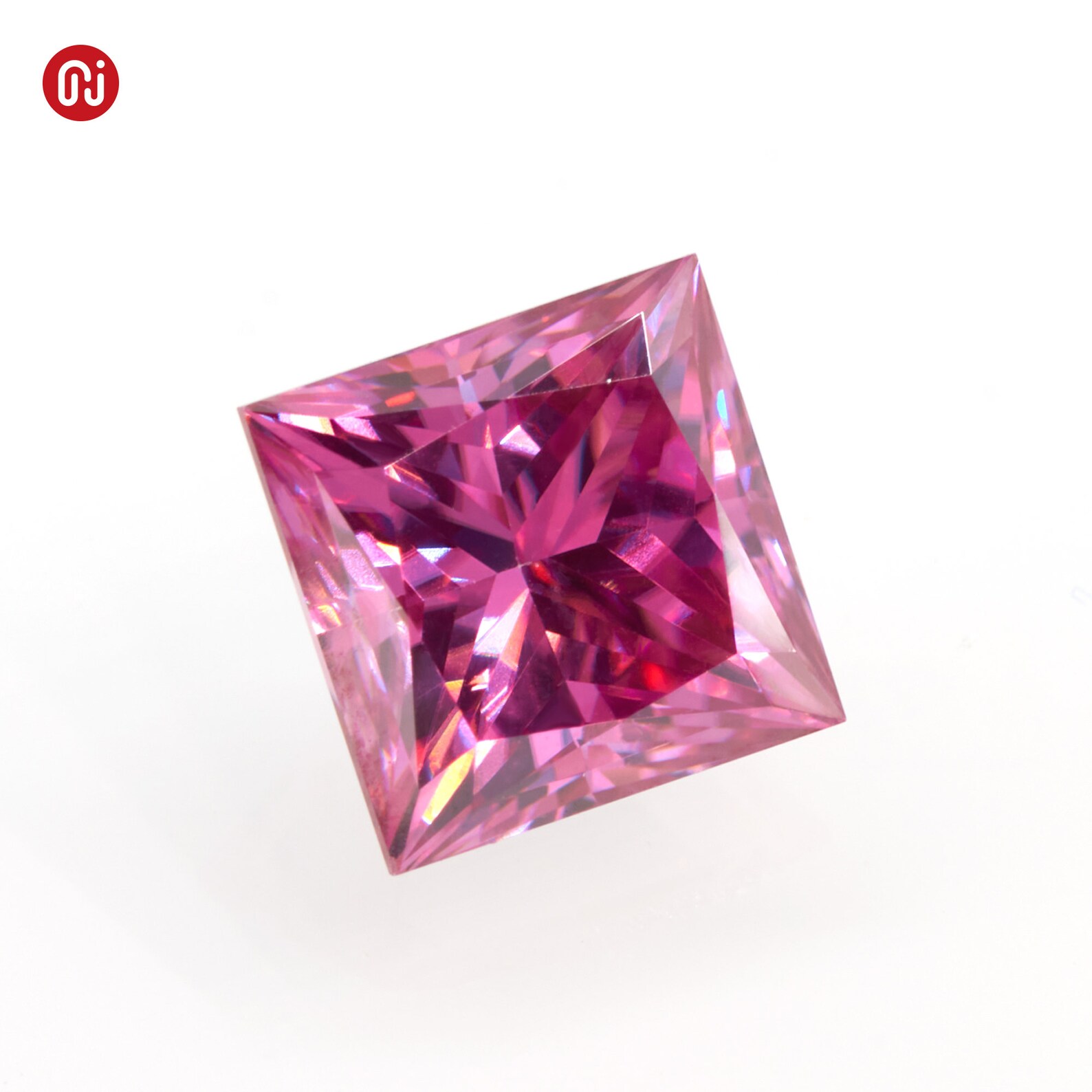 Pink Princess Cut Moissanite Gemstone, VVS Clarity - Etsy