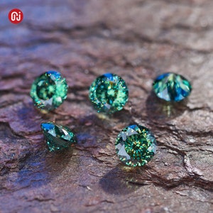 GIGAJEWE Cyan Color Portuguese Cut Moissanite Stone Loose Gemstone Pass ...