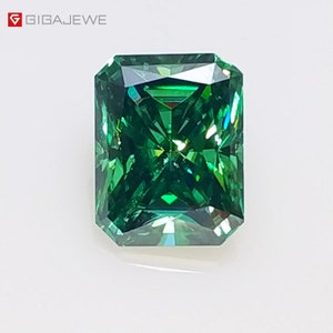 Green Color Big Size Radiant Cut Moissanite Loose Gemstone by Excellent ...