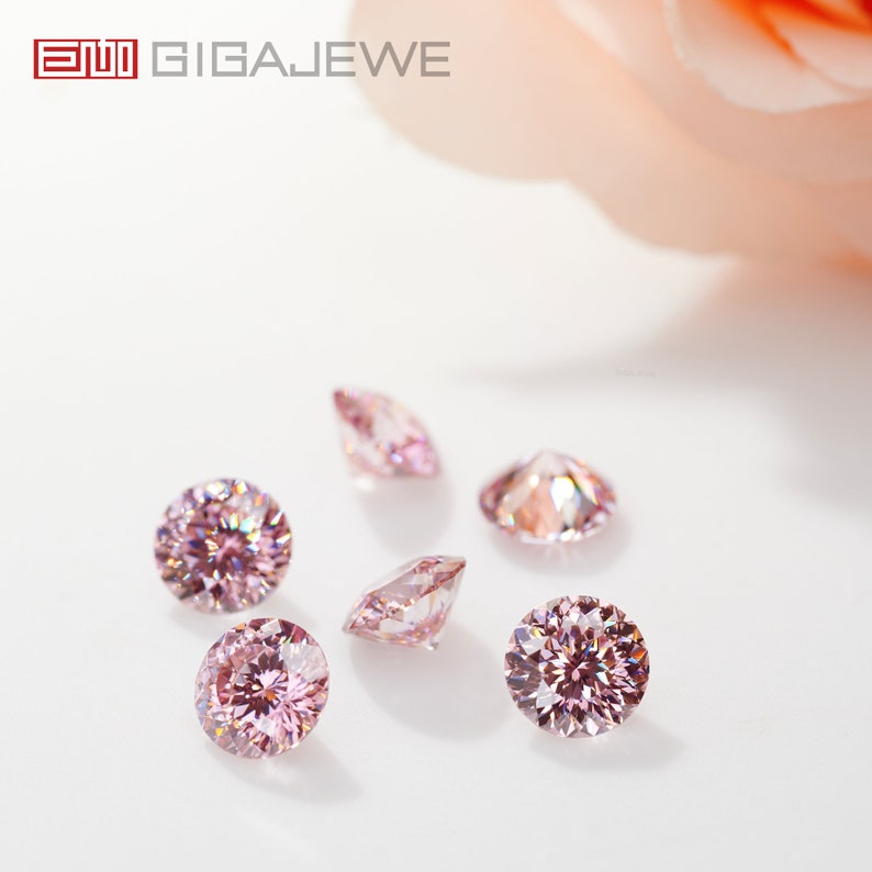 GIGAJEWE Sakura Pink Color Portuguese Cut Moissanite Stone - Etsy