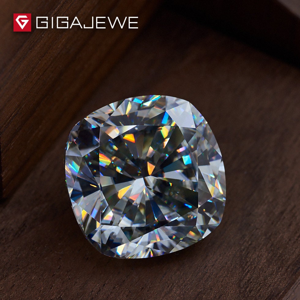 GIGAJEWE 27.8ct Cushion Cut Moissanite Loose Stone, Jewelry Making Gem ...