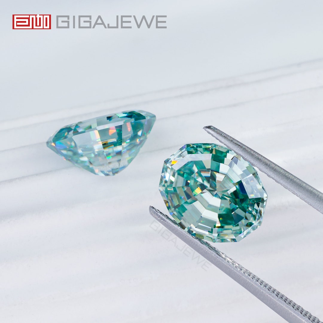 Cyan Oval Moissanite Gemstone, 3.0ct VVS1 Loose Stone - Etsy