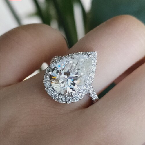 Pear Shape Engagement Ring Set Pear Cut Ring Pear Cut Cubic | Etsy