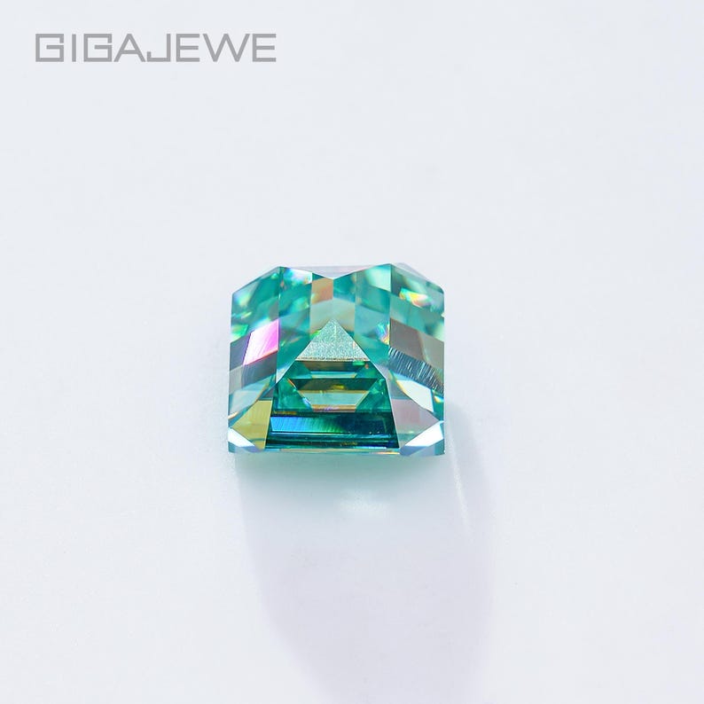 Blue Green Pixel Cut Moissanite Loose Stone - Jewelry Making - Etsy