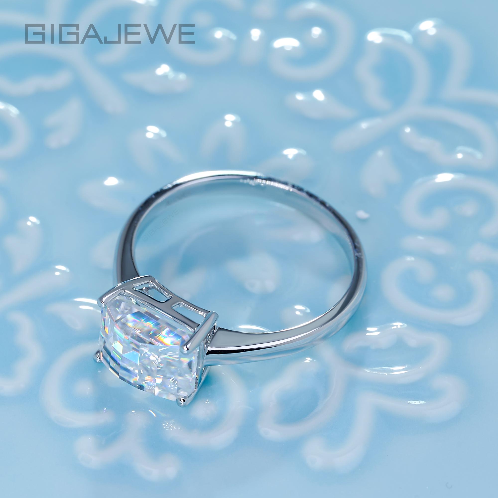 Pixel Cut Moissanite Ring: 3.5ct White Gold Engagement Ring - Etsy