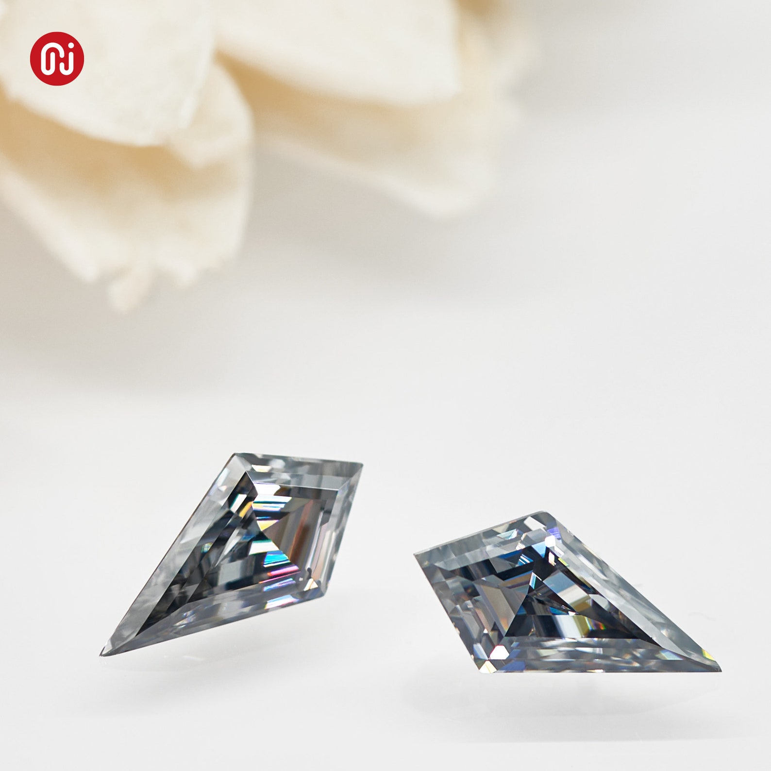 GIGAJEWE Gray Moissanite Manual Cut Kite Shape Gemstone Loose - Etsy