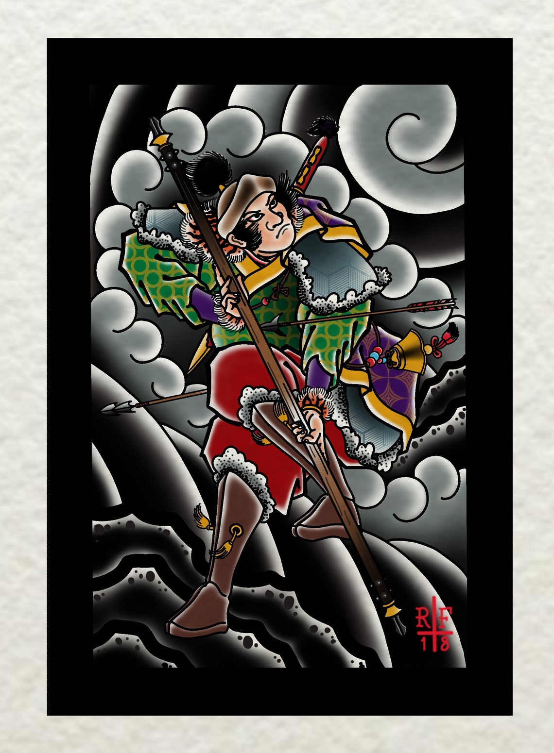Japanese Warrior Fine Art Giclee Print - Etsy