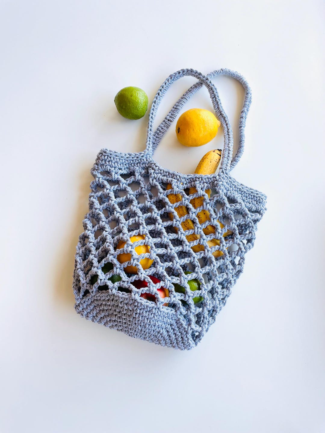 CROCHET PATTERN Net Bag Pia - German Instructions Crocheted Shopping ...