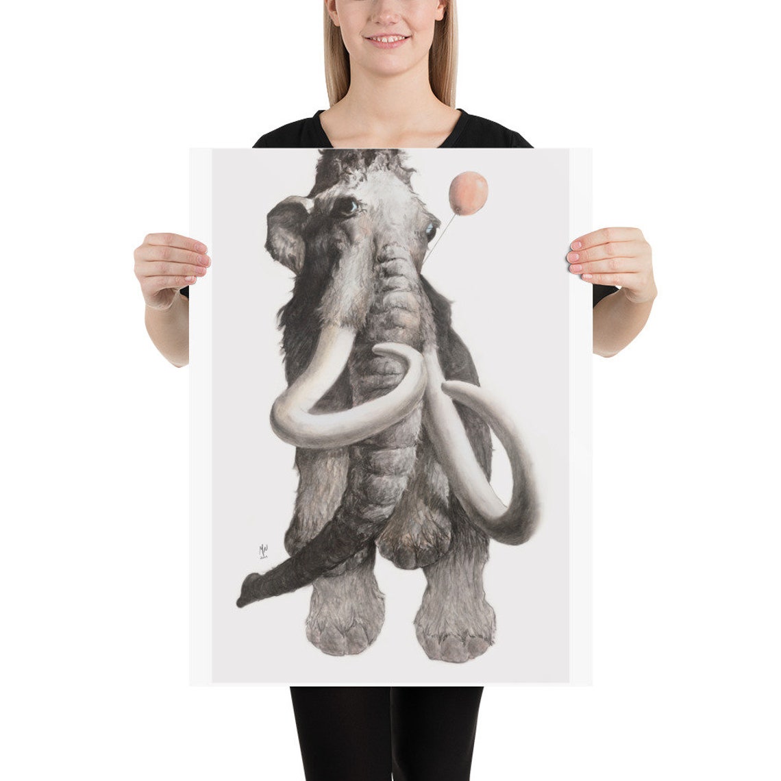 Floating Mammoth Poster | Etsy