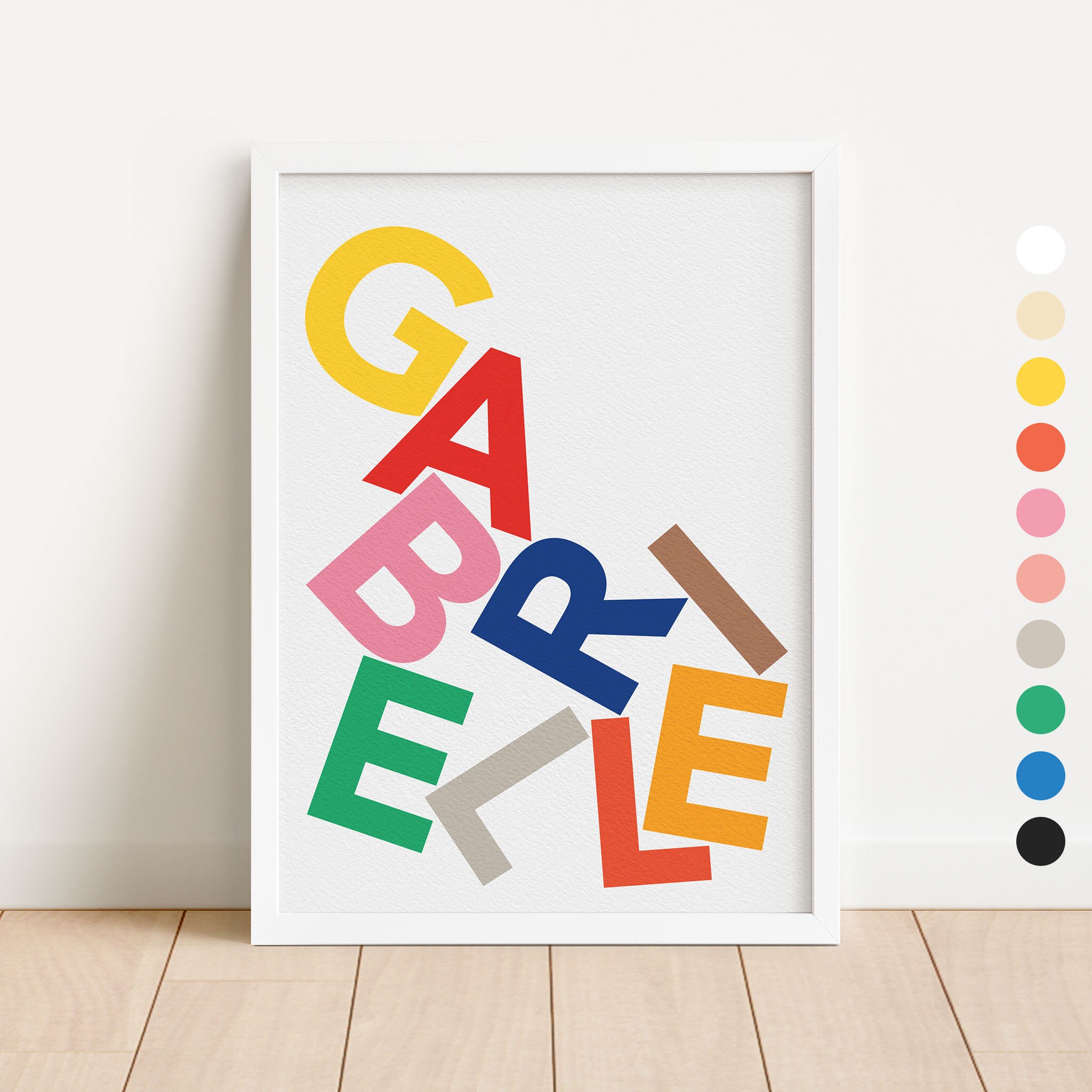 Personalised Name Print Colourful Stacked Letters - Etsy UK