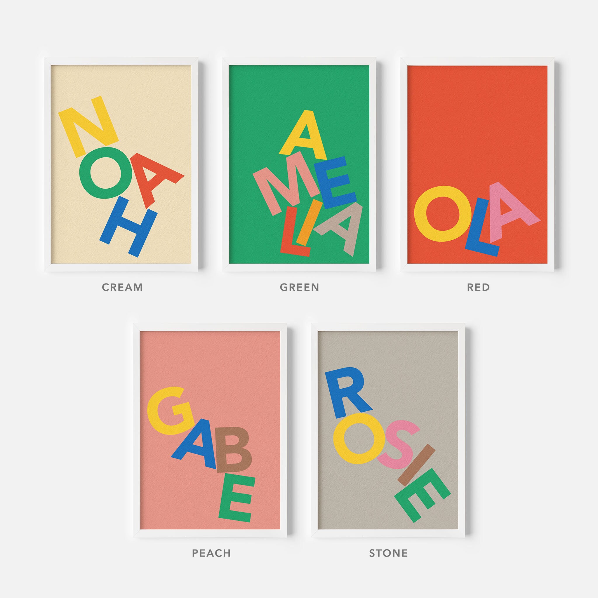 Personalised Name Print Colourful Stacked Letters - Etsy UK