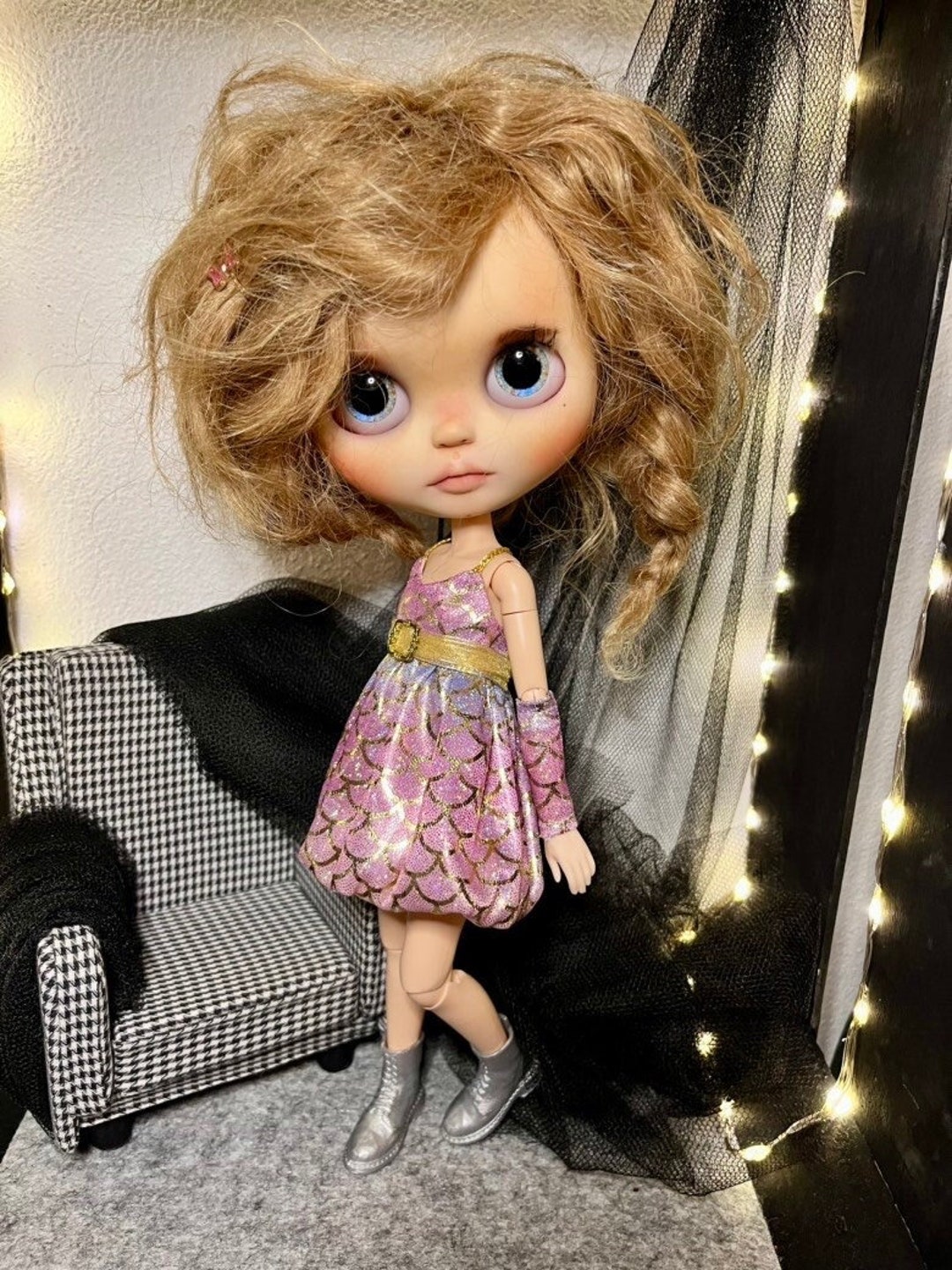 Cute Dress for Blythe Mermaid Core Fish Scale Cocktail Balloon Sparkle ...