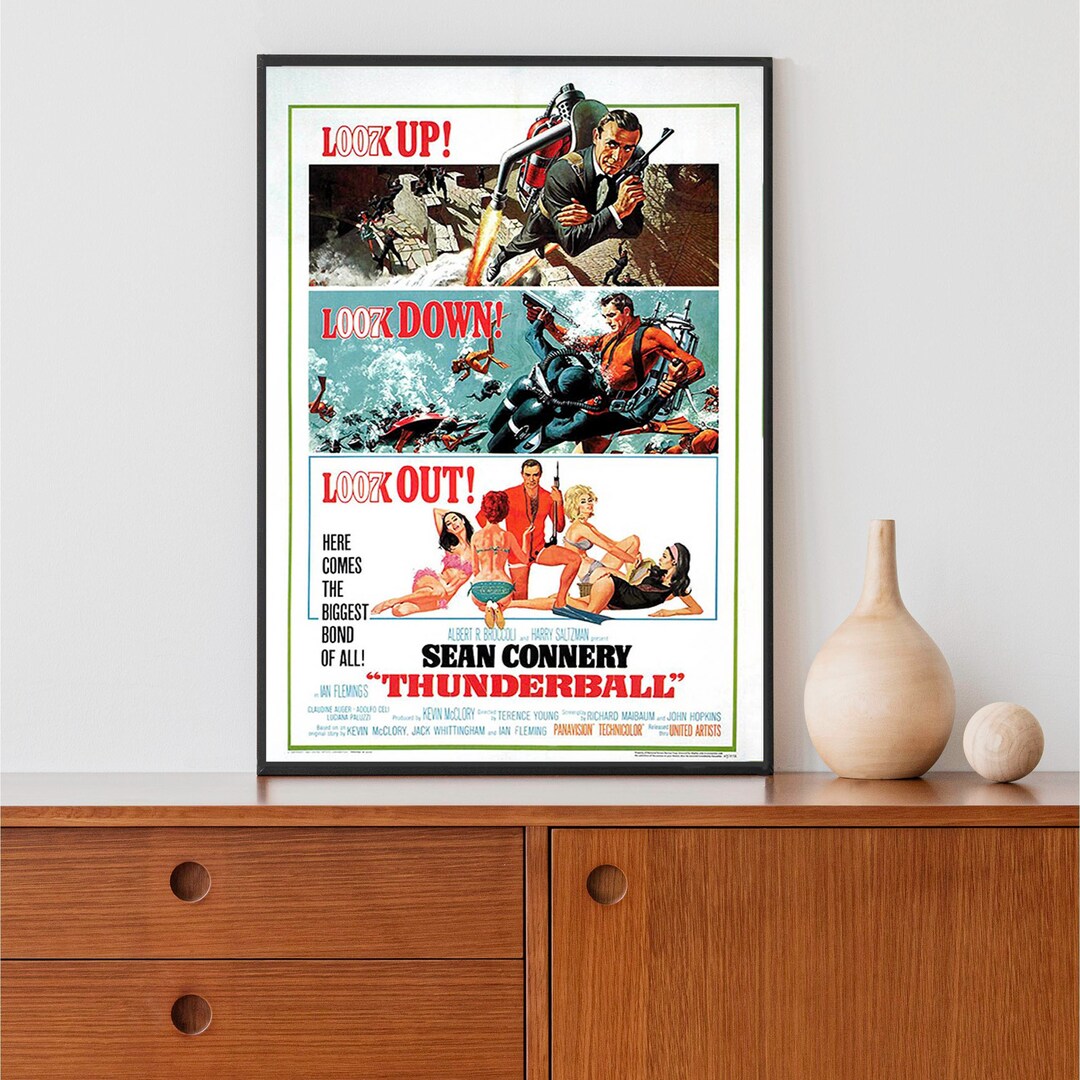 James Bond Thunderball 1965 Reproduction Movie Poster, Canvas Print ...