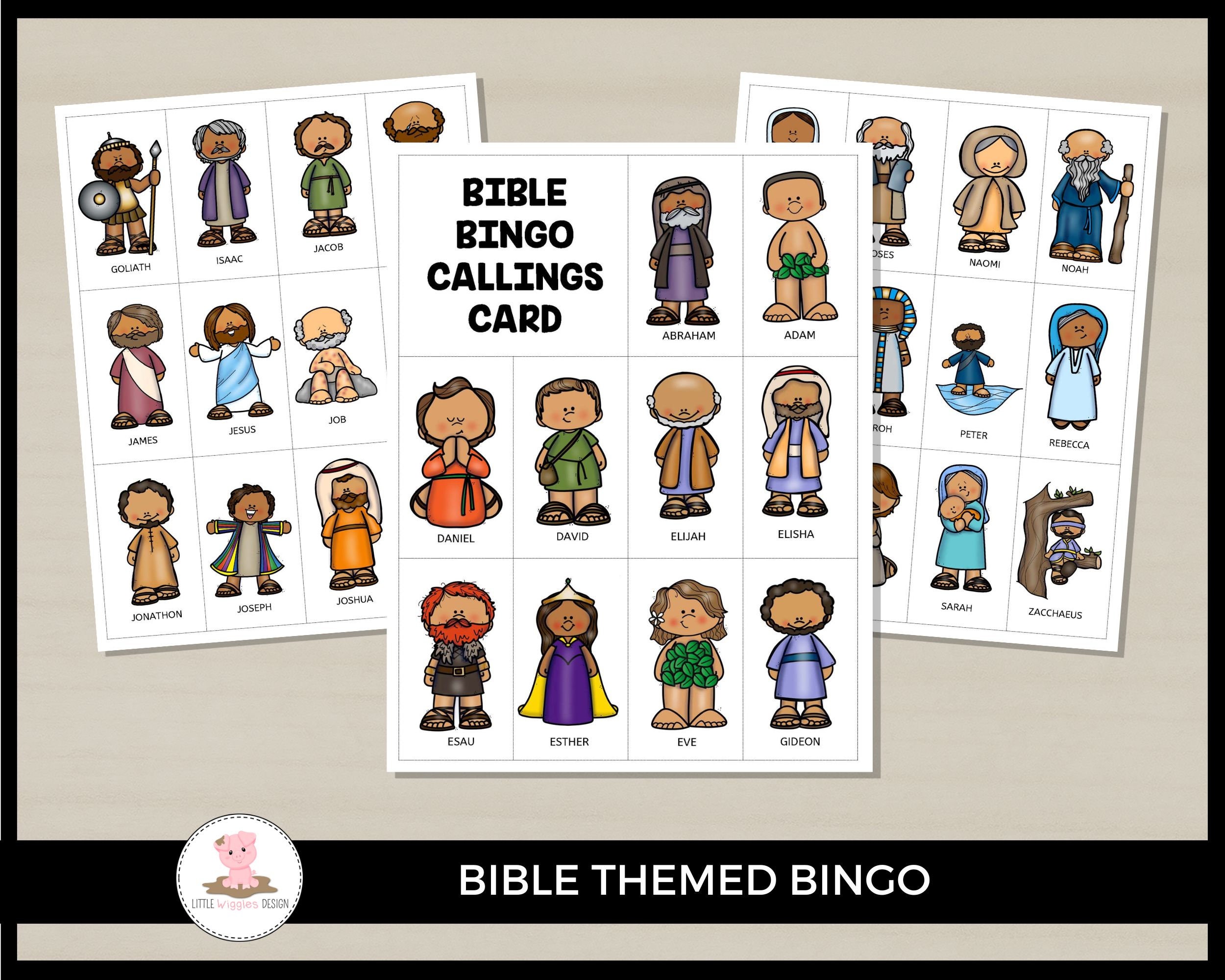 Bible Bingo, Bible Stories Bingo, Printable Bible Bingo, Bible Game for ...
