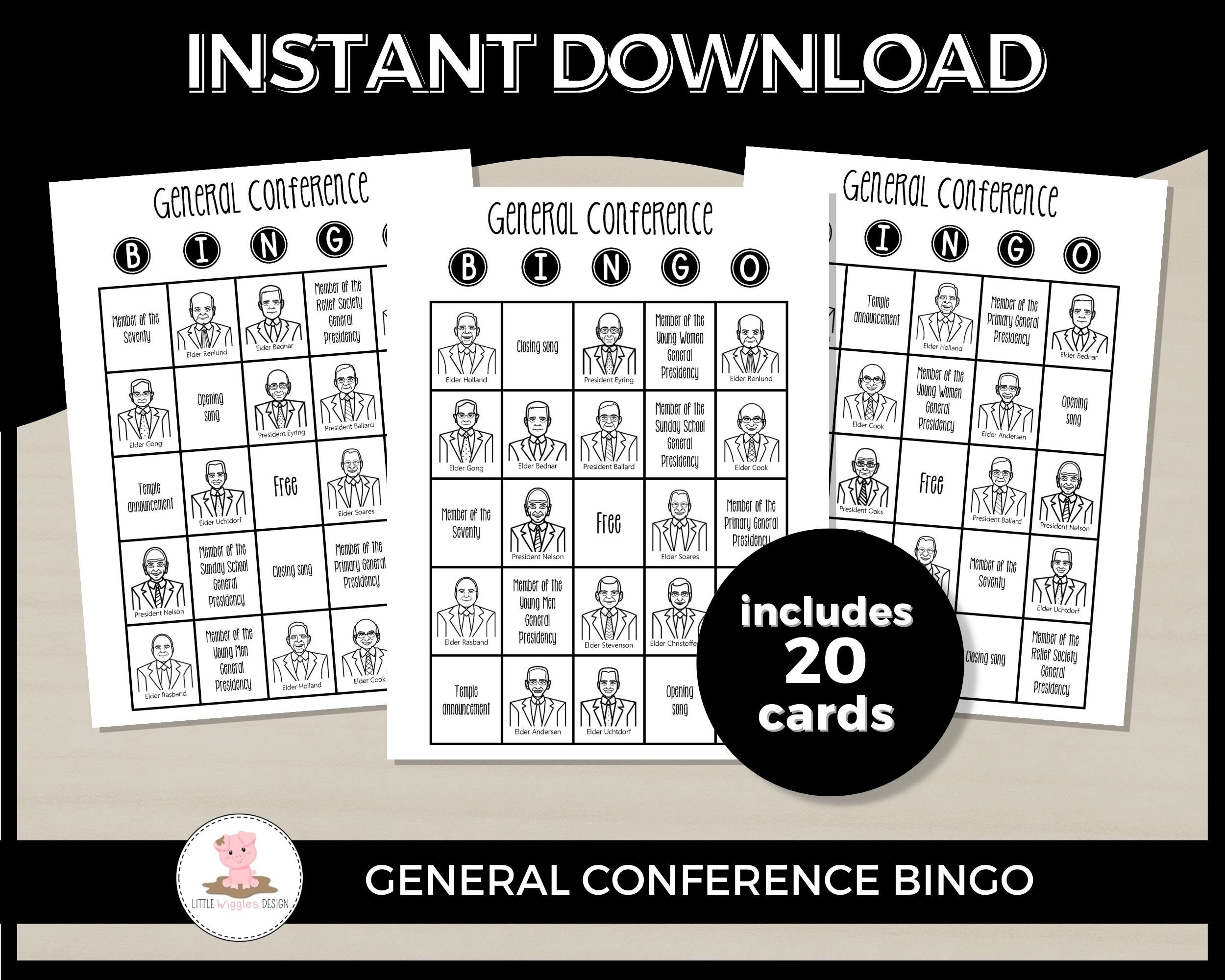 Church of Jesus Christ General Conference Bingo by Little Wiggles ...