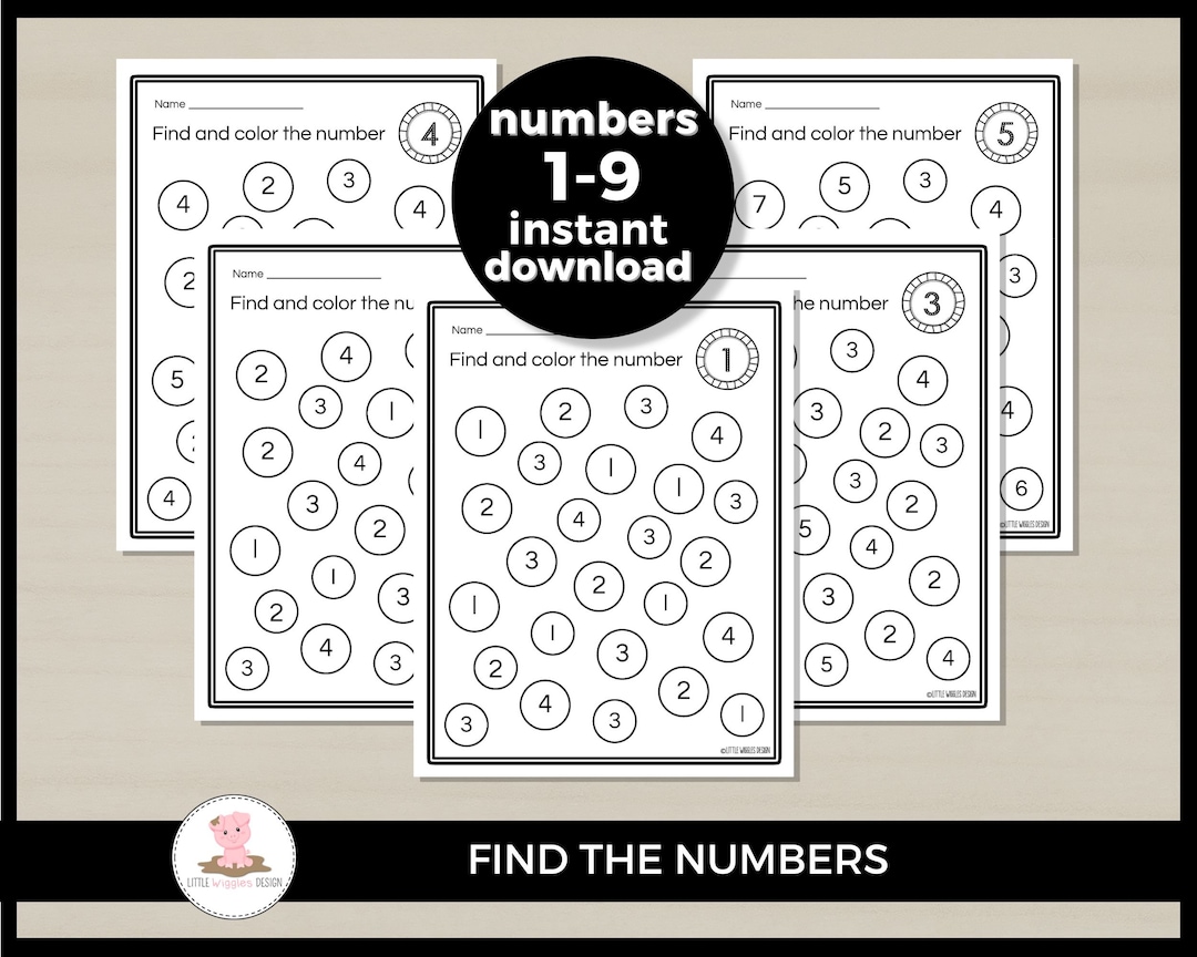 I Spy Number Worksheets by Little Wiggles Design - Etsy