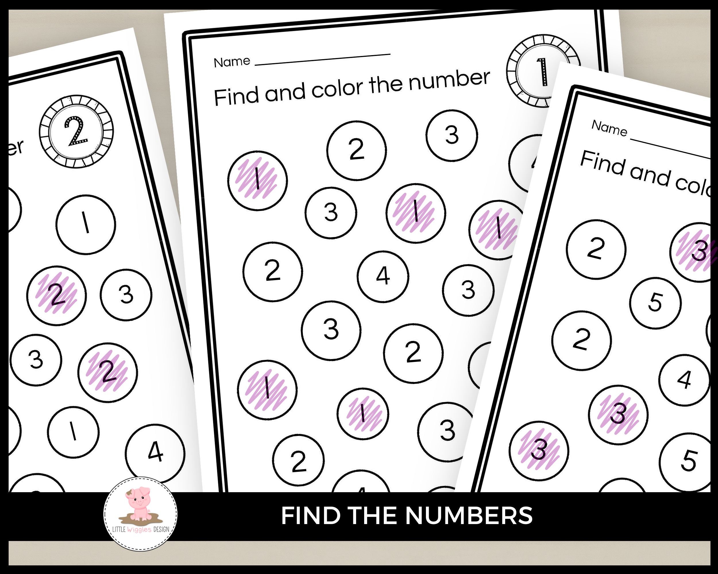 I Spy Number Worksheets by Little Wiggles Design - Etsy