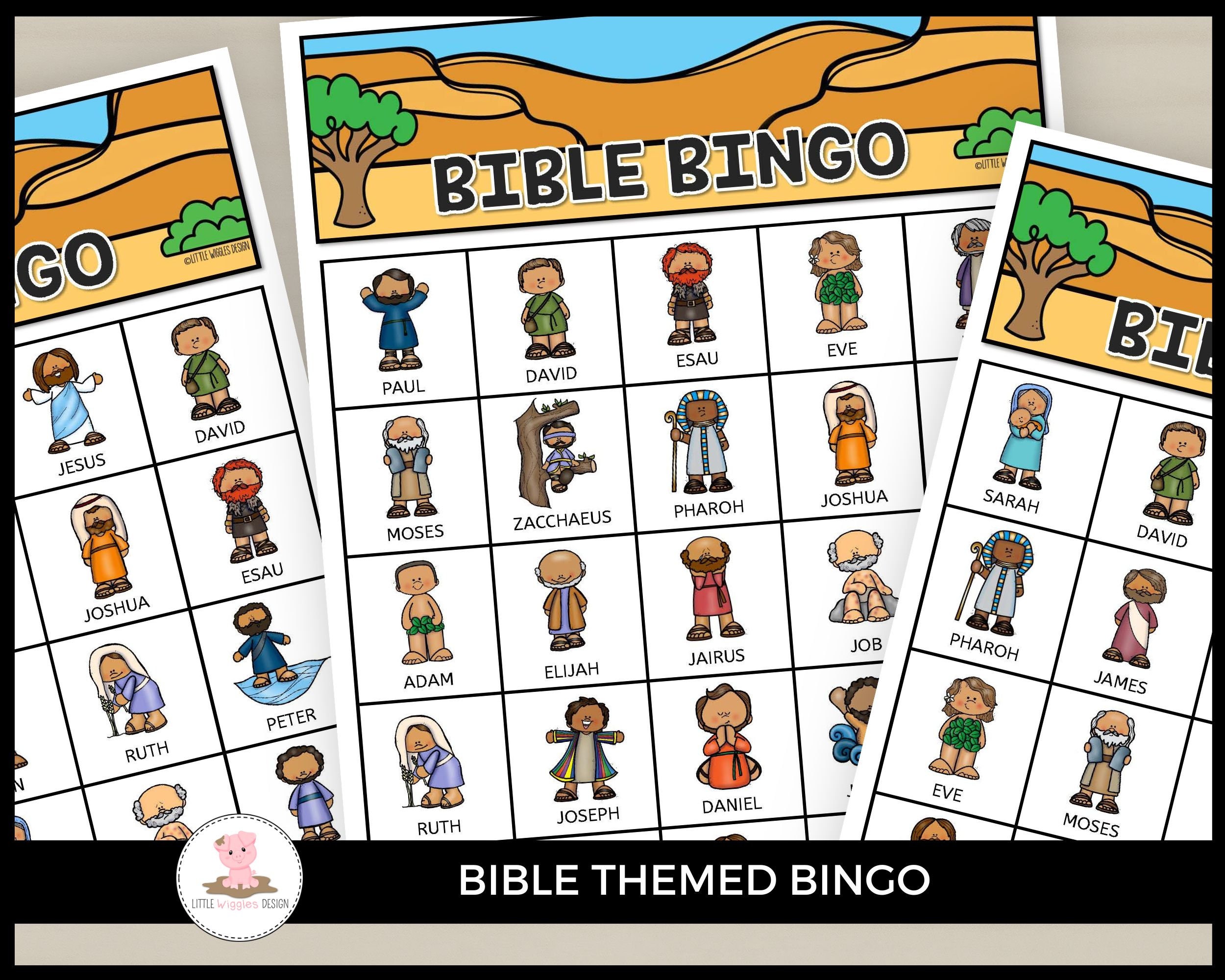 Printable Bible Bingo Game Cards by Little Wiggles Design - Etsy