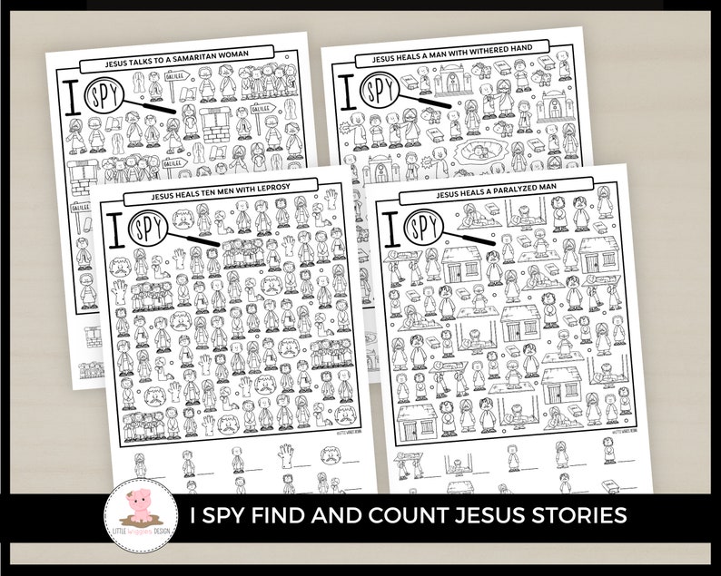 Stories of Jesus I Spy Activity: Find and Count Game (digital Download ...