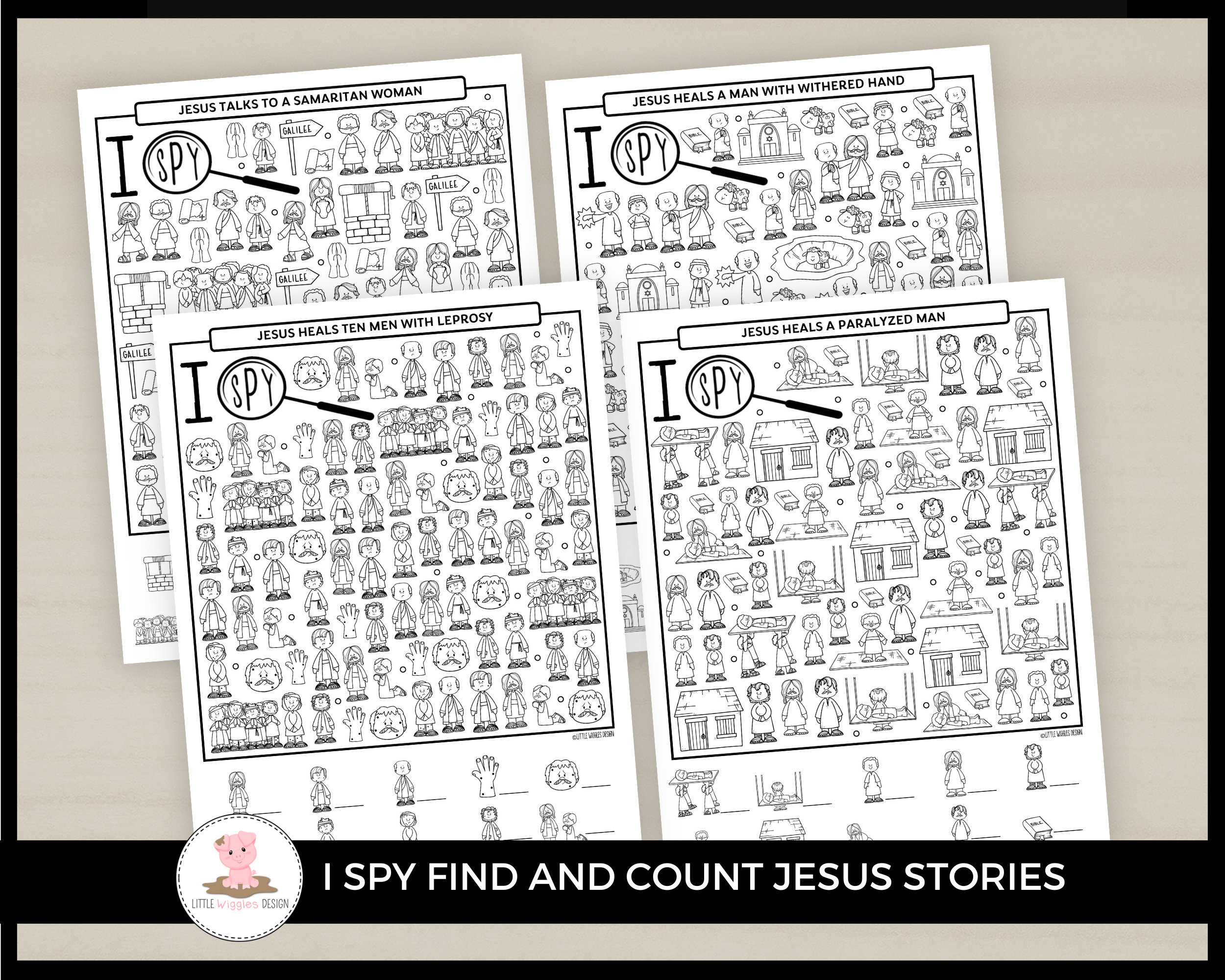 I Spy Find and Count Stories of Jesus Bible Activities for Kids by ...