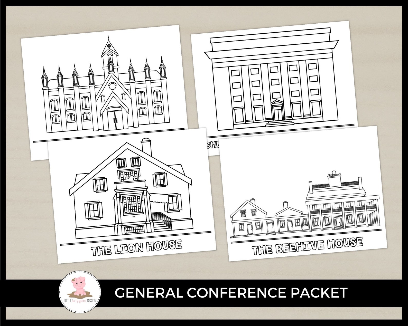 General Conference Coloring Activity Pages by Little Wiggles - Etsy