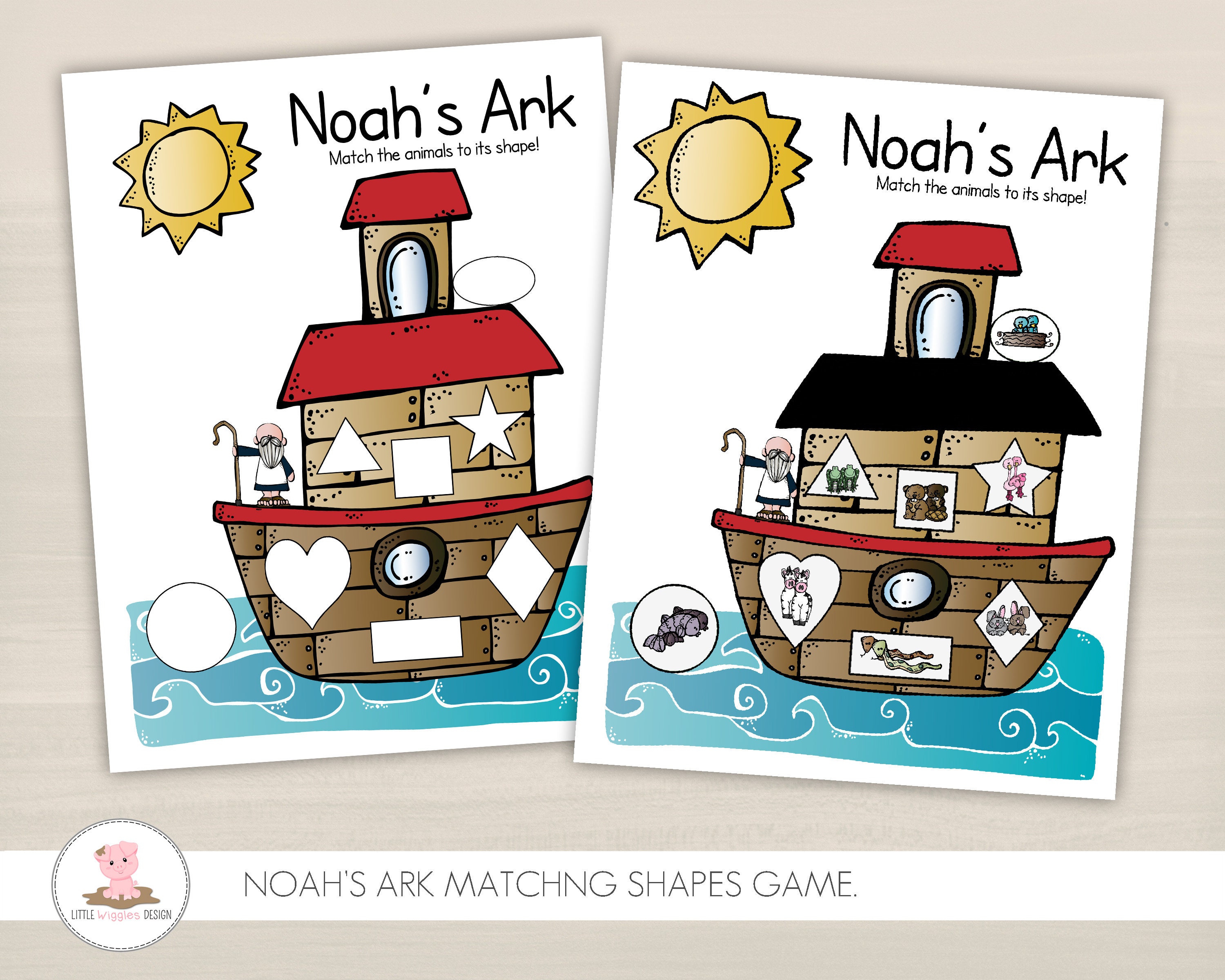 Noah's Ark Bible Preschool Matching Game - Etsy UK