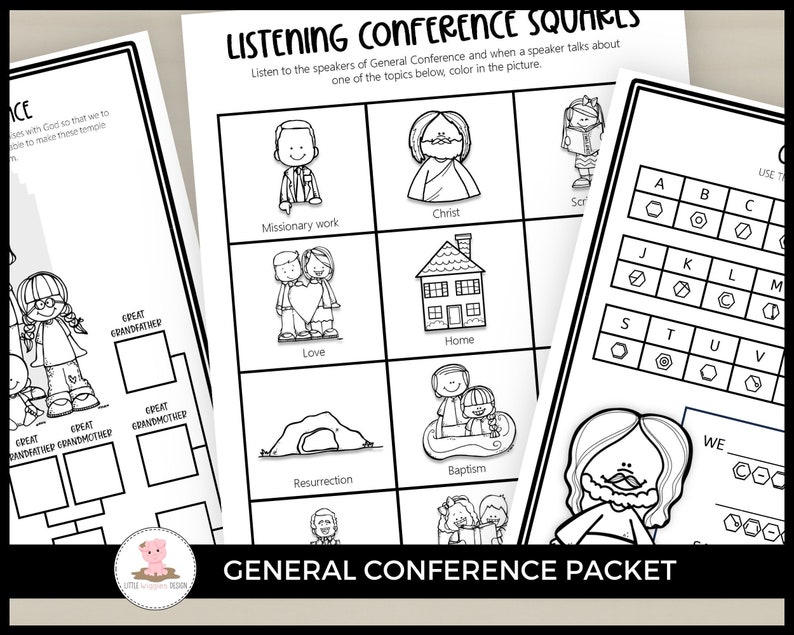 Church of Jesus Christ General Conference Packet by Little Wiggles ...