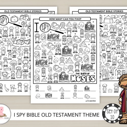 Bible I Spy Pages // Old Testament Quiet Activity Sacrament - Etsy