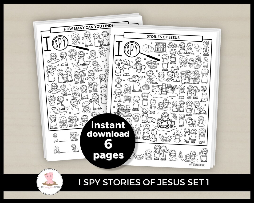 I Spy Stories of Jesus Bible Worksheets Set 1 by Little Wiggles Design ...