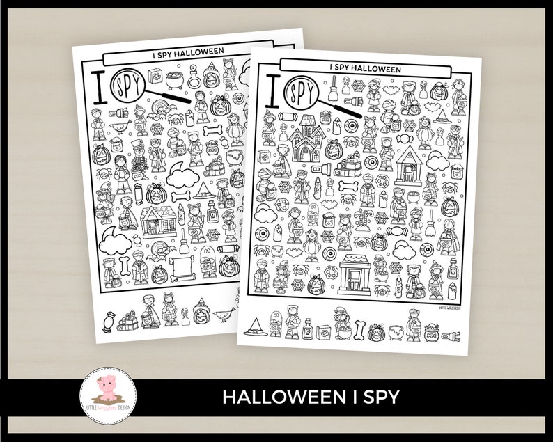 I Spy Halloween Activity for Kids by Little Wiggles Design - Etsy
