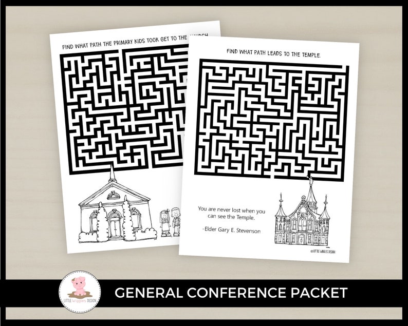 Primary General Conference Activity Packet by Little Wiggles Design - Etsy