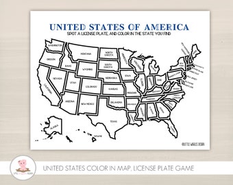 License Plate Coloring Page - Etsy