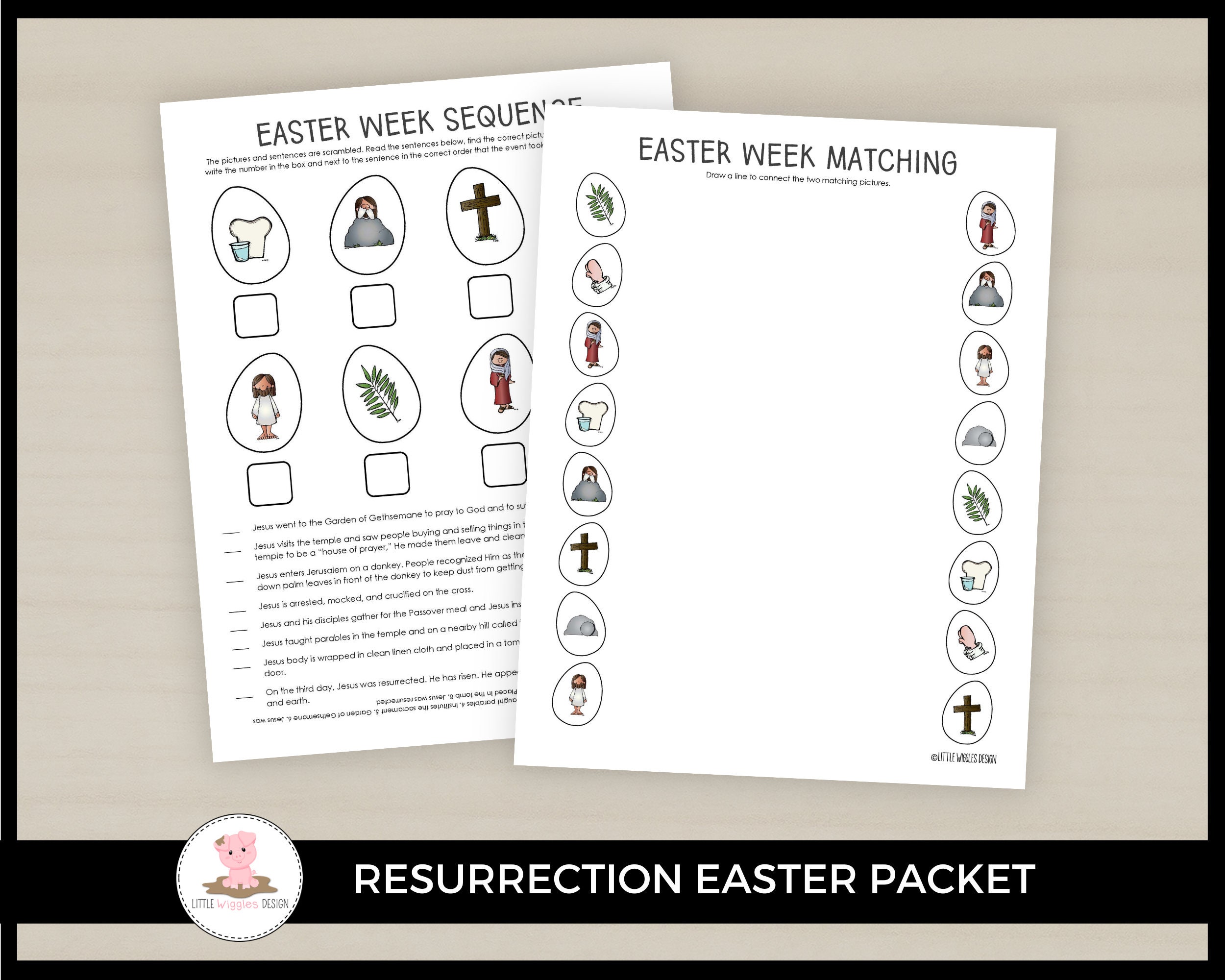 Paquete de actividades para niños sobre la Resurrección de Pascua, de ...