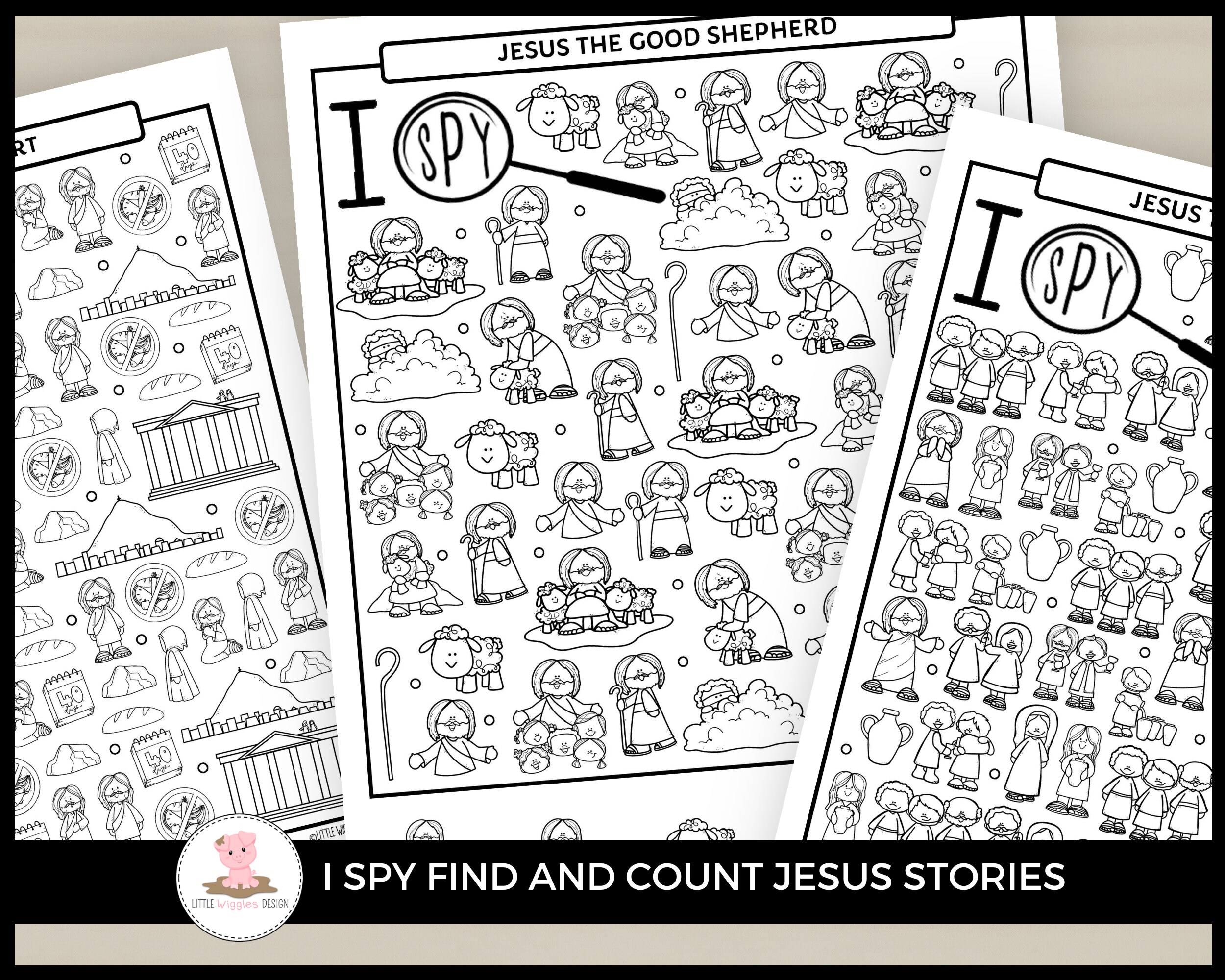 I Spy Find and Count Stories of Jesus Bible Activities for Kids by ...