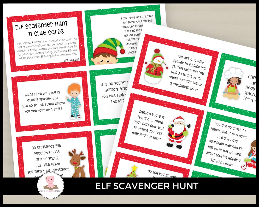 Elf Christmas Scavenger Hunt by Little Wiggles Design - Etsy