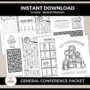 General Conference Activity Packet for Senior Primary by Little Wiggles ...