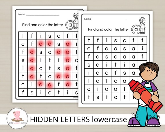 Alphabet Hidden Letter Printable Lowercase Letter - Etsy