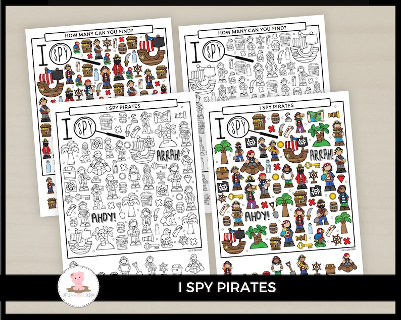 Pirate I Spy Game: Kids Printable Activity (PDF Download) - Etsy Canada