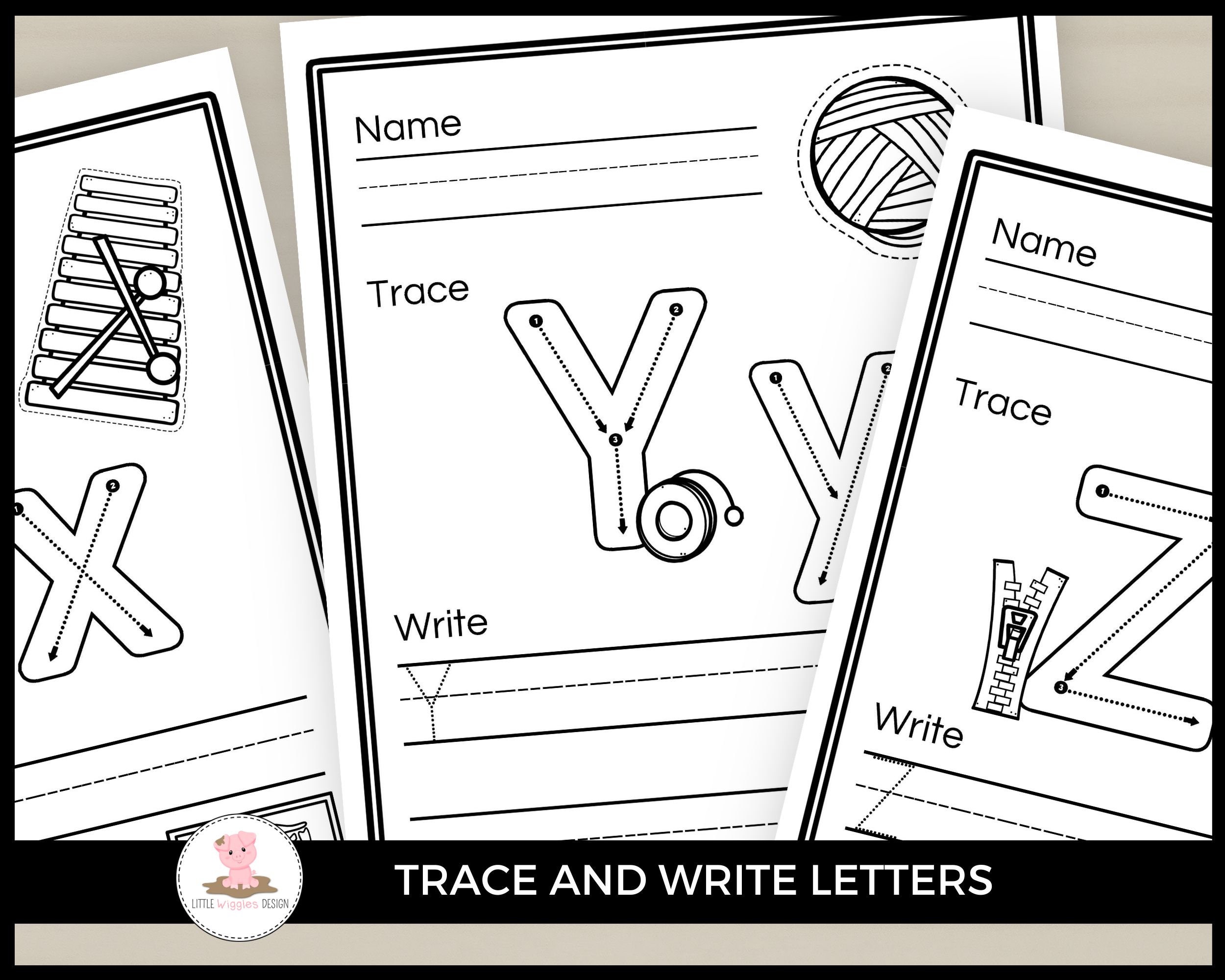 Trace and Write the Alphabet Letters by Little Wiggles Design - Etsy